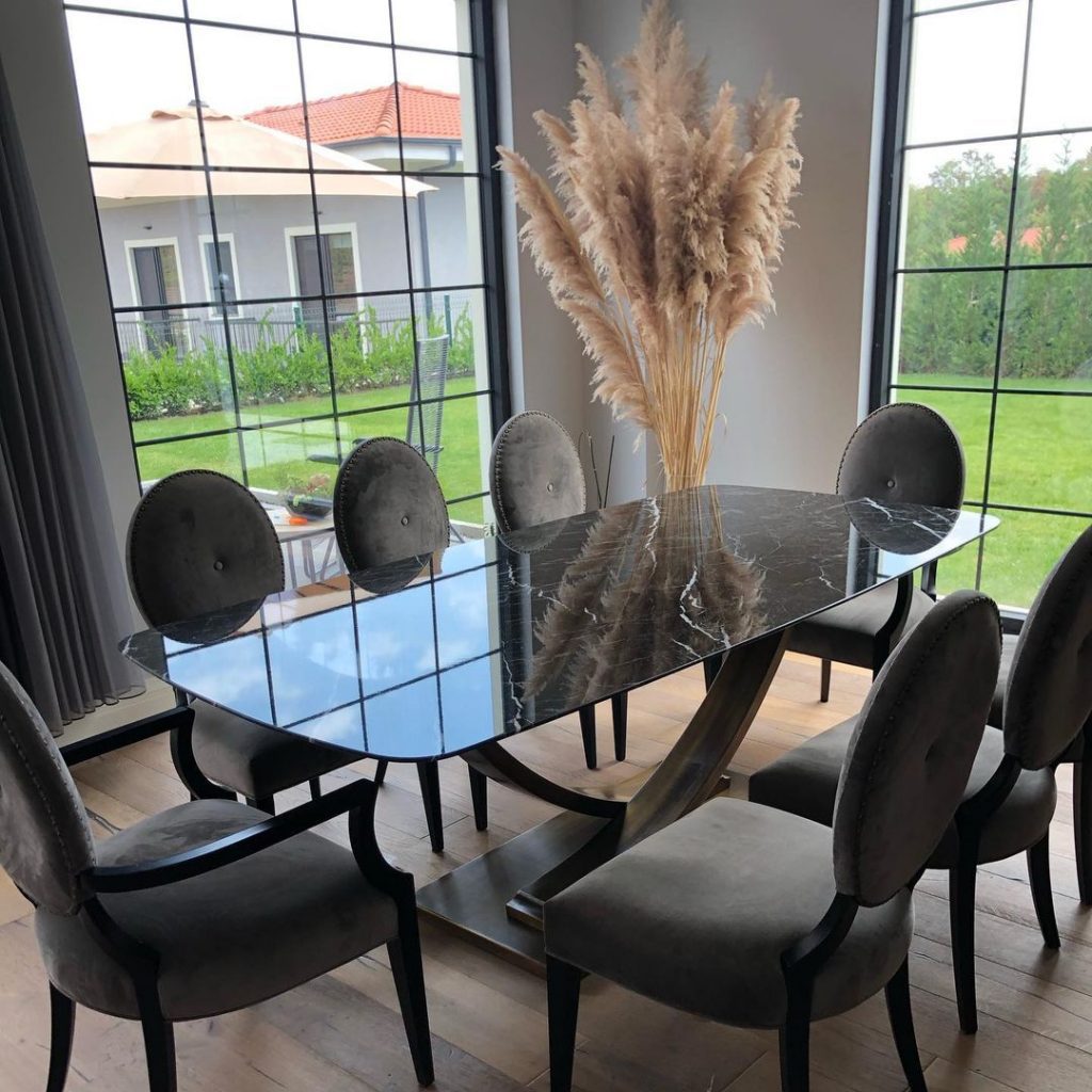 Alexander Black Mermer Masa Gerçek Mermer - Vogo Design