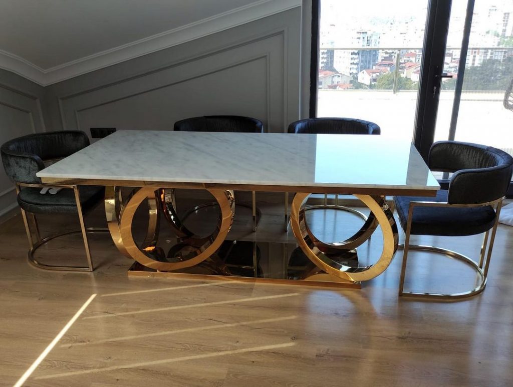 Titanyum Ayaklı Mermer Masa - Vogo Design Titanyum Ayaklı Mermer Masa - Vogo Design