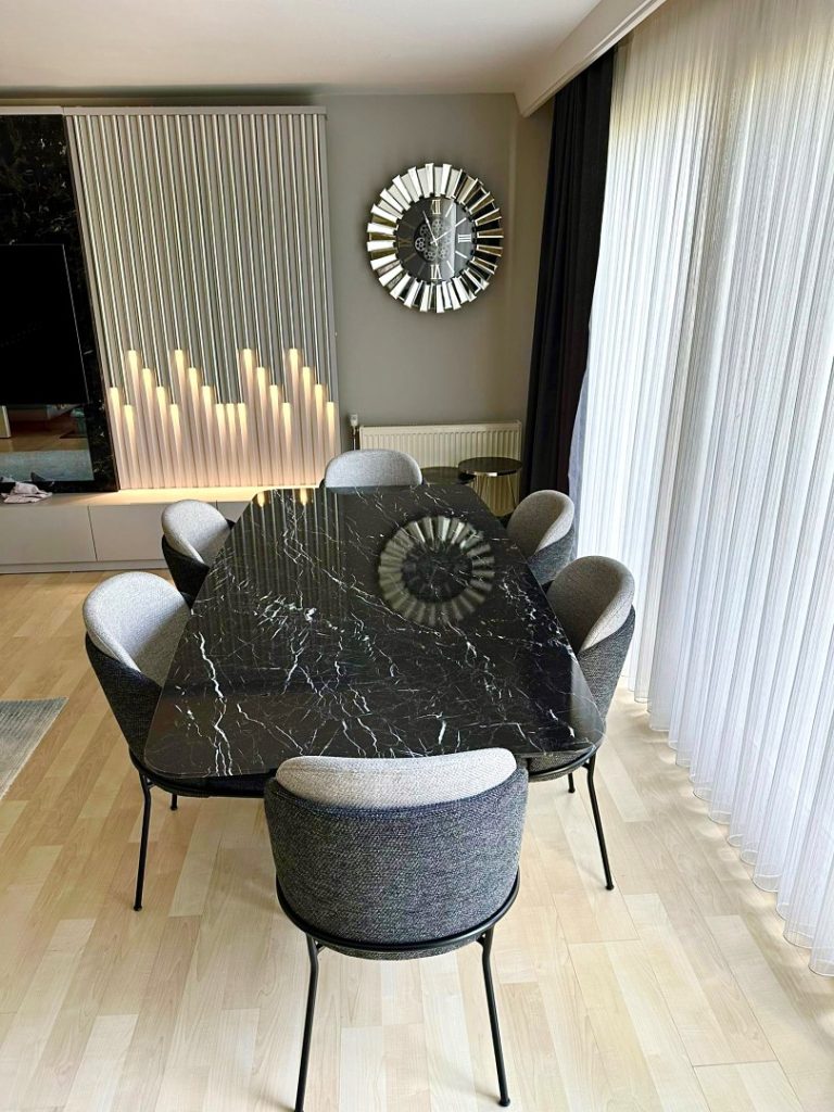 Alexander Black Siyah Mermer Masa - Vogo Design